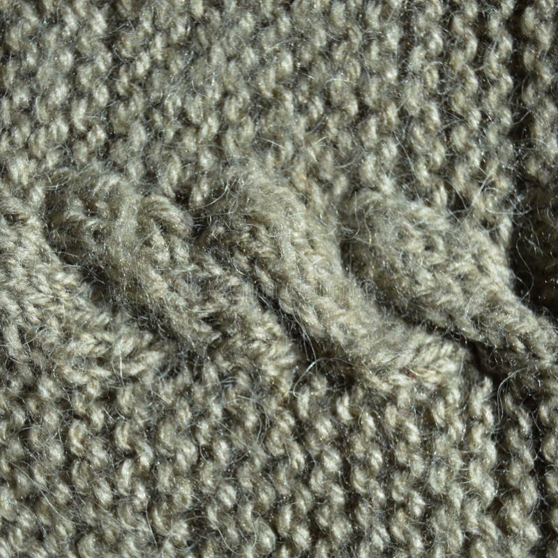 Handmade Knitted Fabric Grey Wool Background Texture Stock Photo ...