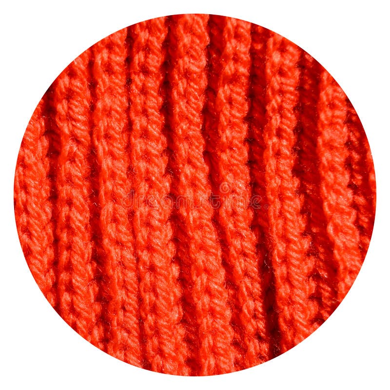 Handmade Knitted Fabric Orange Wool Background Texture Stock Image ...