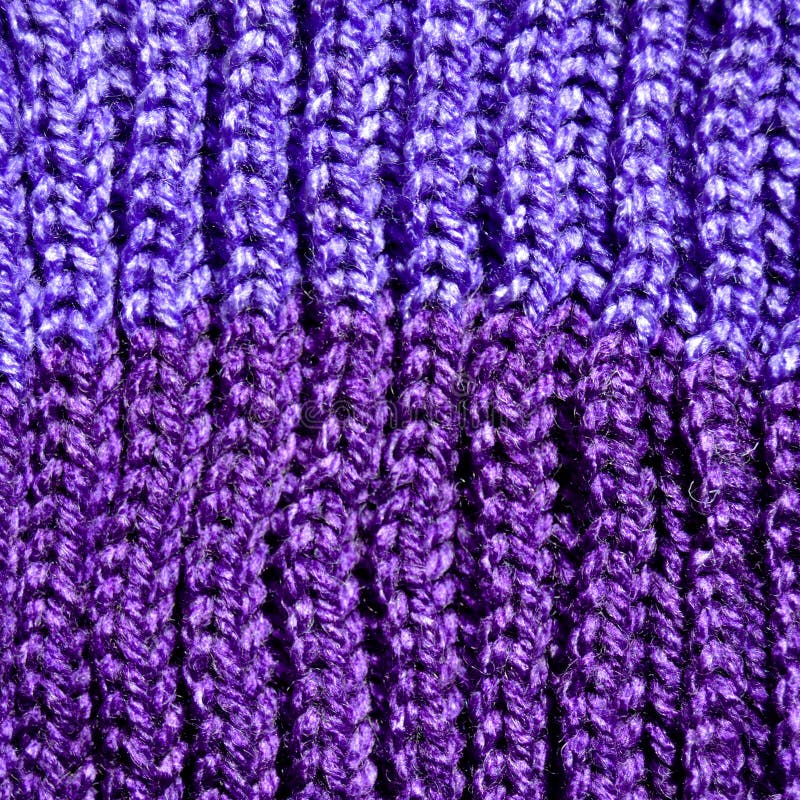 Handmade Knitted Fabric Purple and Blue Wool Background Texture Stock ...