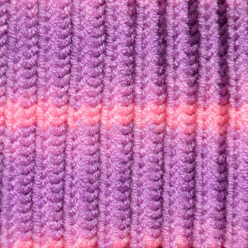 Handmade Knitted Fabric Purple and Pink Wool Background Texture Stock ...