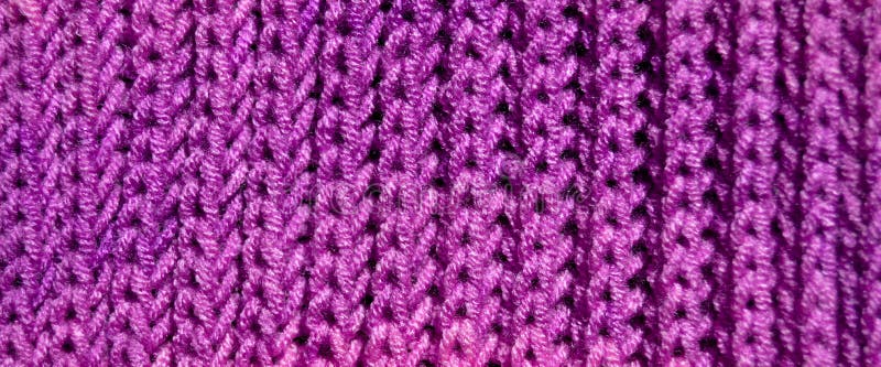 Handmade Knitted Fabric Purple Wool Background Texture Stock Image ...