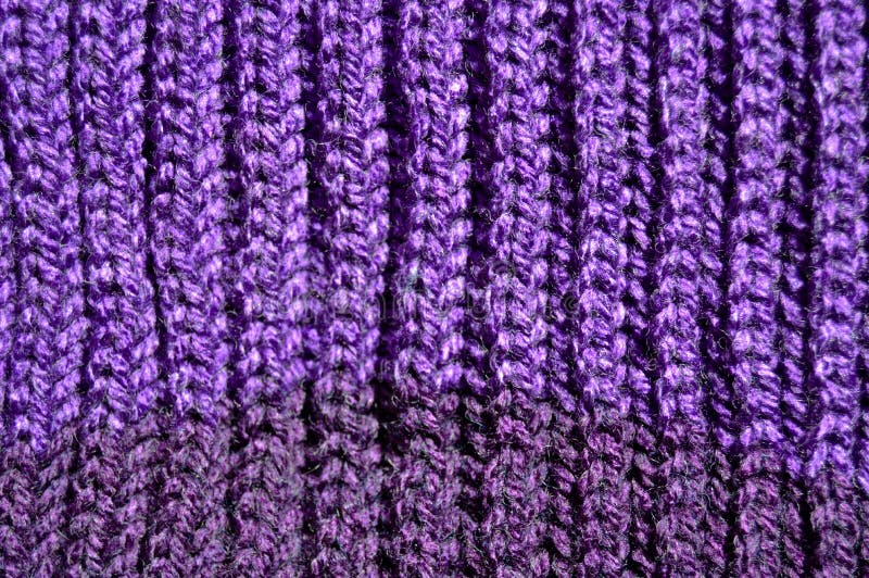 Handmade Knitted Fabric Purple Wool Background Texture Stock Image ...
