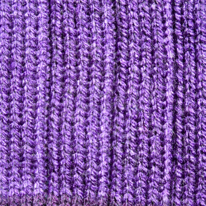 Handmade Knitted Fabric Purple Wool Background Texture Stock Image ...