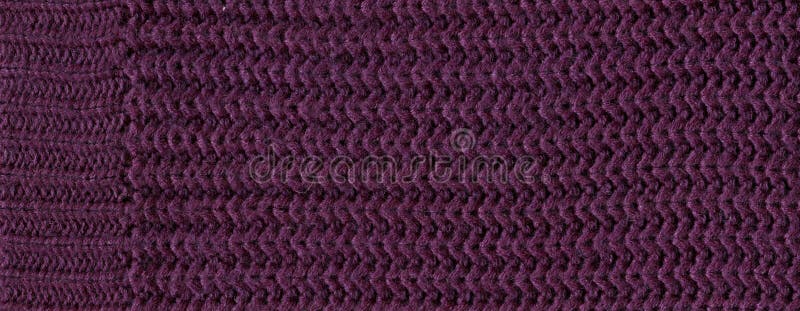 Handmade Knitted Fabric Purple Wool Background Texture Stock Image ...