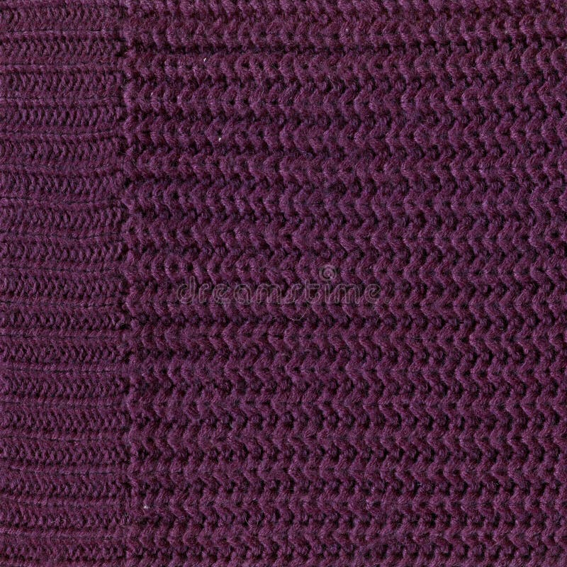 Handmade Knitted Fabric Purple Wool Background Texture Stock Image ...