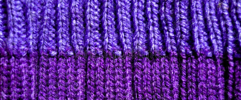 Handmade Knitted Fabric Purple Wool Background Texture Stock Photo ...