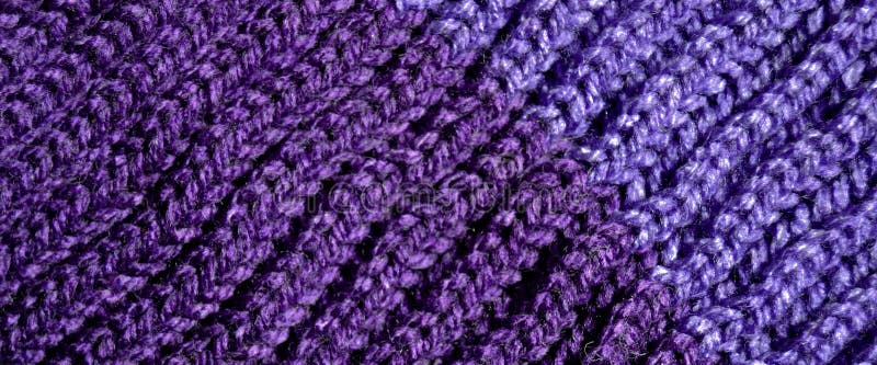 Handmade Knitted Fabric Purple Wool Background Texture Stock Photo ...