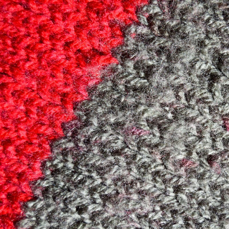 Handmade Knitted Fabric Red and Gray Wool Background Texture Stock ...