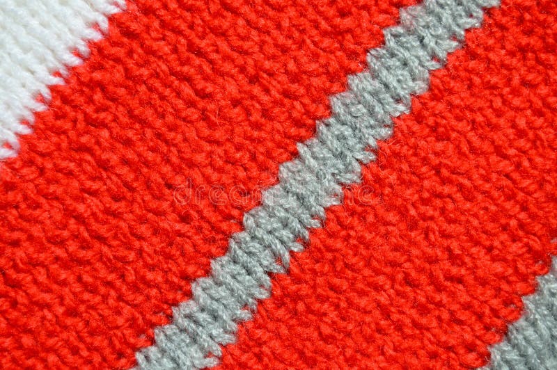 Handmade Knitted Fabric Red and Grey Wool Background Texture Stock ...
