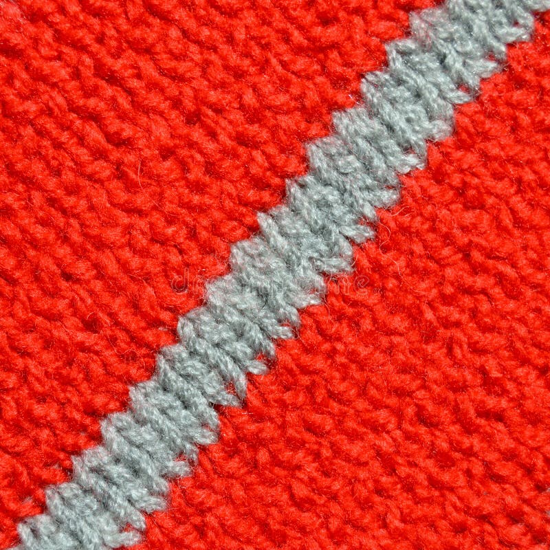 Handmade Knitted Fabric Red and Grey Wool Background Texture Stock ...
