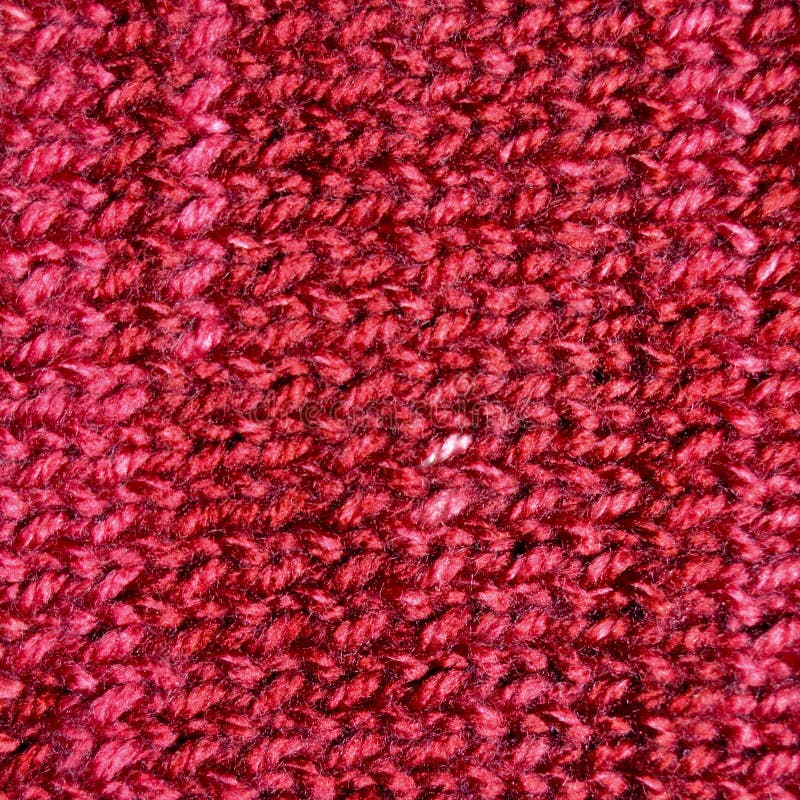 Handmade Knitted Fabric Red Wool Background Texture Stock Photo - Image ...