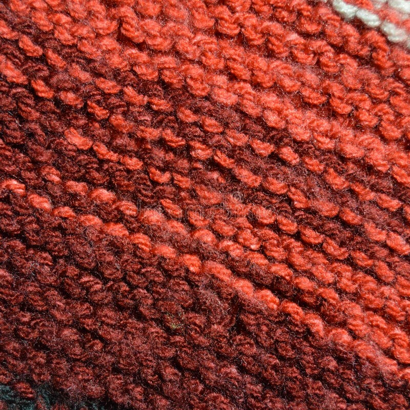 Handmade Knitted Fabric Red Wool Background Texture Stock Image - Image ...