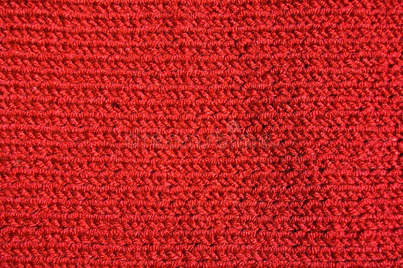 Handmade Knitted Fabric Red Wool Background Texture Stock Photo - Image ...