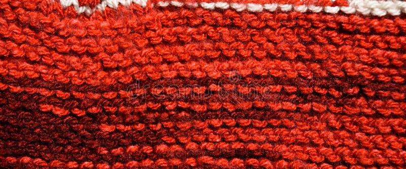 Handmade Knitted Fabric Red Wool Background Texture Stock Image - Image ...