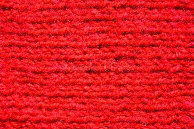 Handmade Knitted Fabric Red Wool Background Texture Stock Image - Image ...