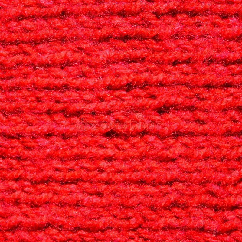 Handmade Knitted Fabric Red Wool Background Texture Stock Image - Image ...
