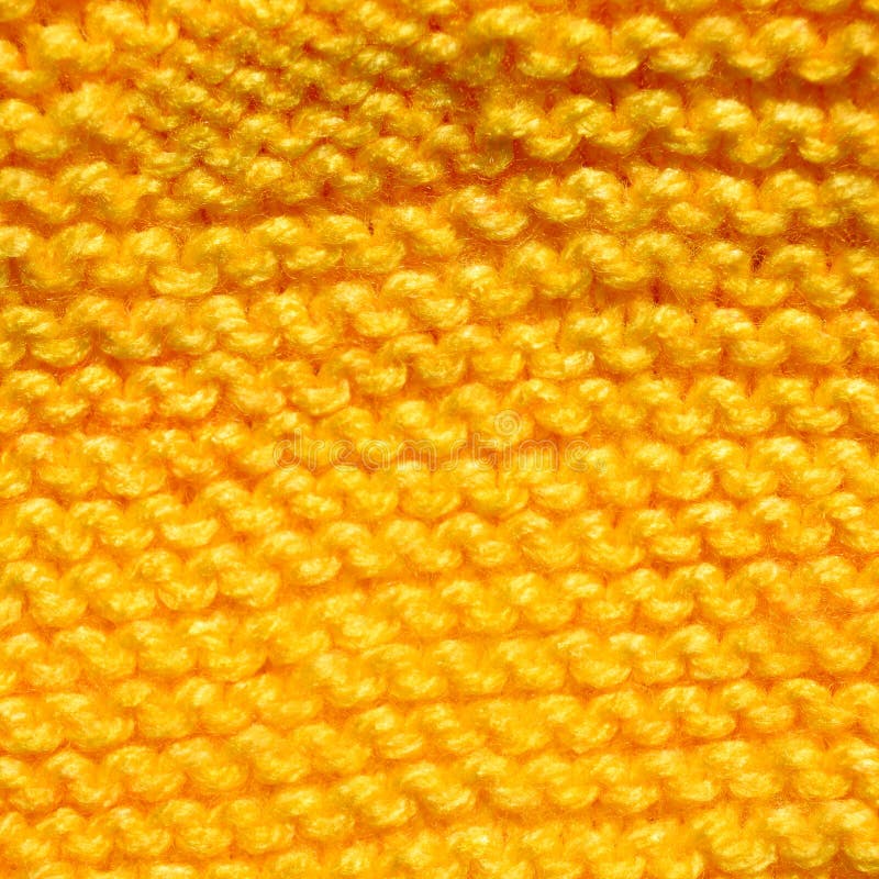 Handmade Knitted Fabric Yellow Wool Background Texture Stock Image ...
