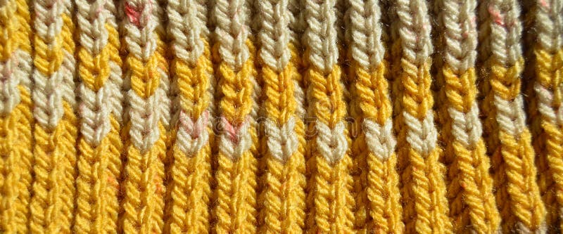 Handmade Knitted Fabric Yellow Wool Background Texture Stock Photo ...