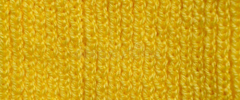 Handmade Knitted Fabric Yellow Wool Background Texture Stock Photo ...