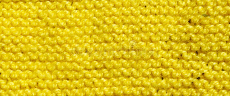 Handmade Knitted Fabric Yellow Wool Background Texture Stock Image ...