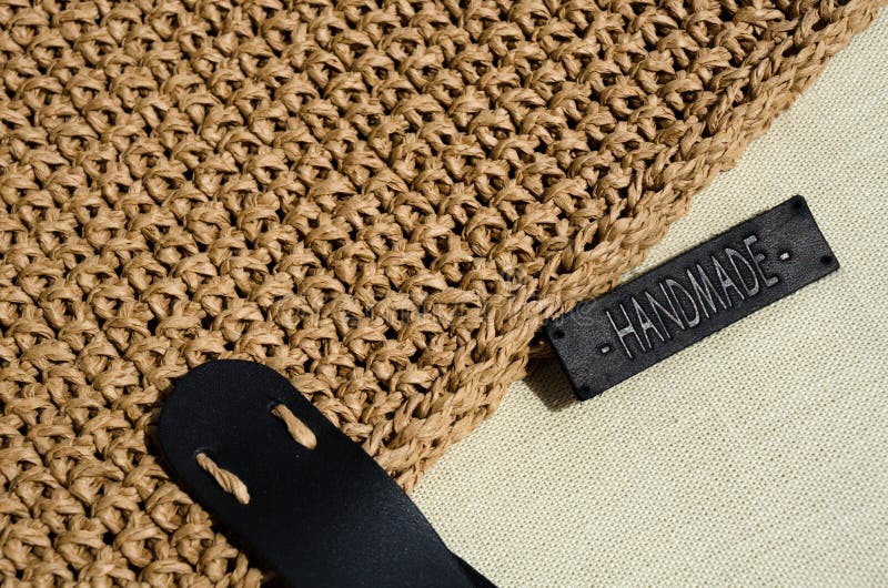 Handmade Label. Women S Bag Made of Raffia Stock Photo - Image of beach ...