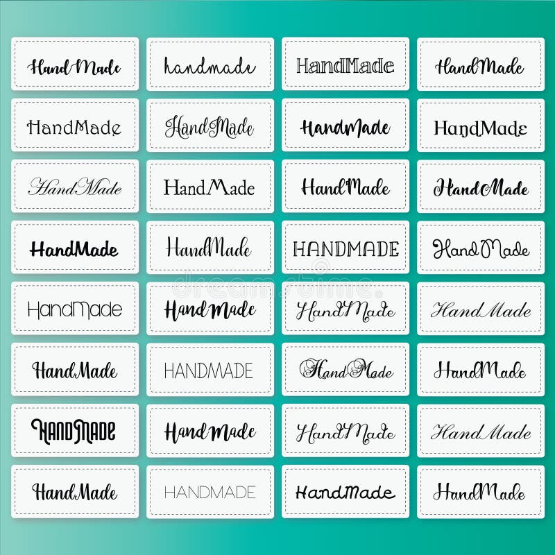 Handmade Labels Rectangle Tag Sheet Stock Vector - Illustration of ...