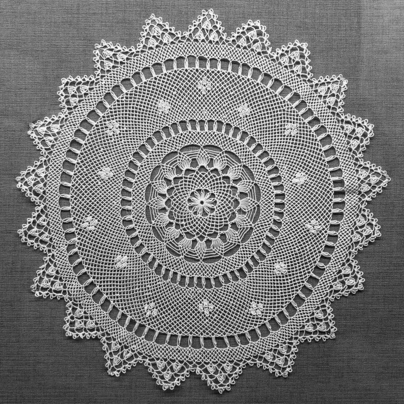 Crocheted, Lacy Doily Table Runner Stock Photo - Image of circular ...
