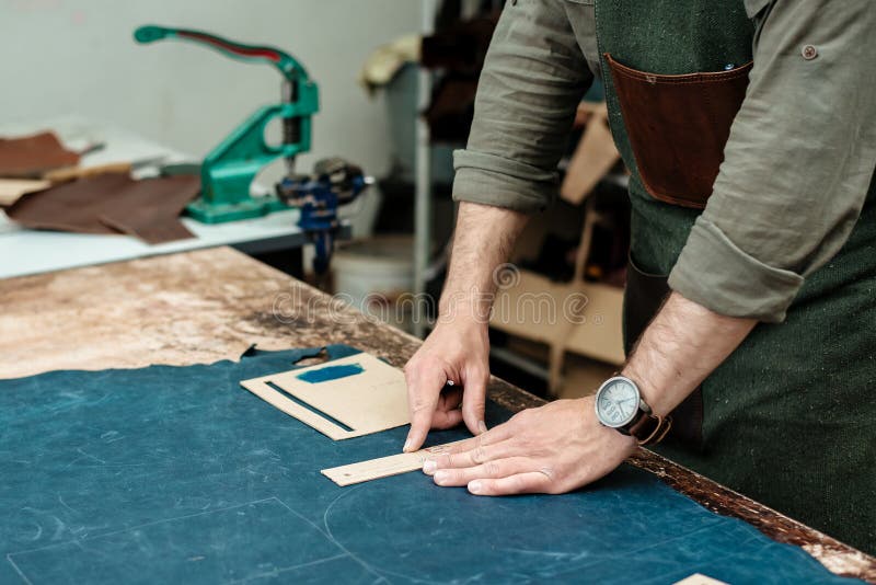 Handmade Leather Master Works with Genuine Leather Stock Image - Image ...