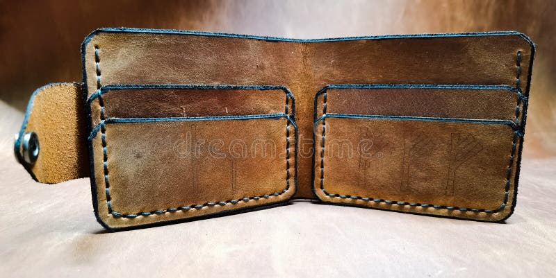 Handmade leather wallet stock image. Image of iron, handbag - 245849021