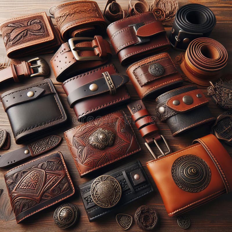 Handmade Leather Wa Strange Old Stock Photo - Image of wallets ...