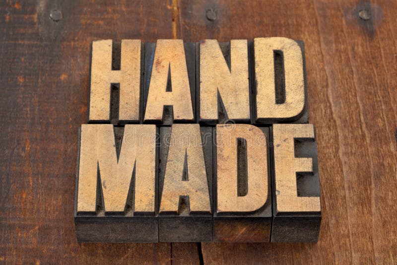 Handmade in Letterpress Type Stock Photo - Image of printing, block ...