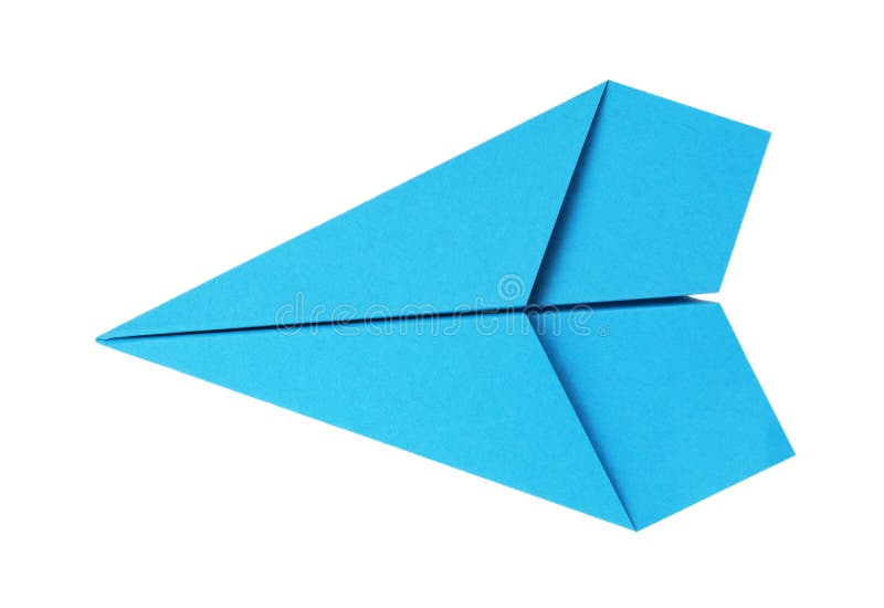 Handmade Light Blue Paper Plane Isolated on White Stock Photo - Image ...