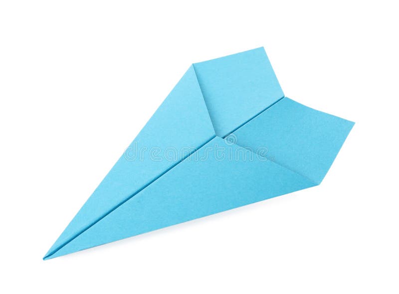 Handmade Light Blue Paper Plane Isolated on White Stock Image - Image ...