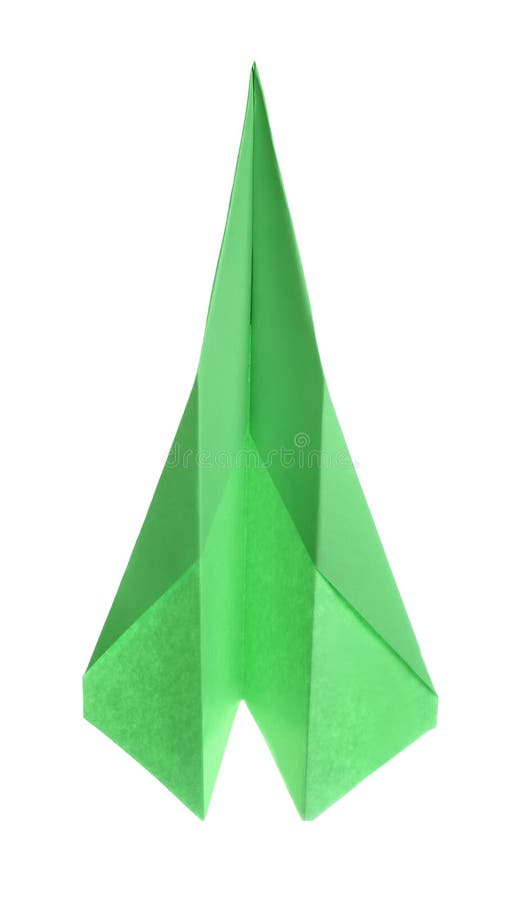 Handmade Light Green Paper Plane Isolated on White Stock Photo - Image ...