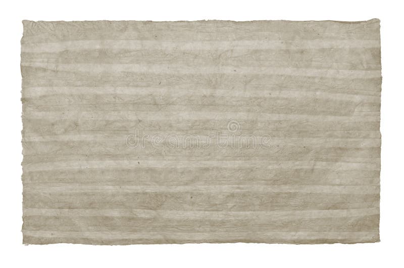 Handmade Light Grey Striped Paper Sheet on White Isolated Backg Stock ...