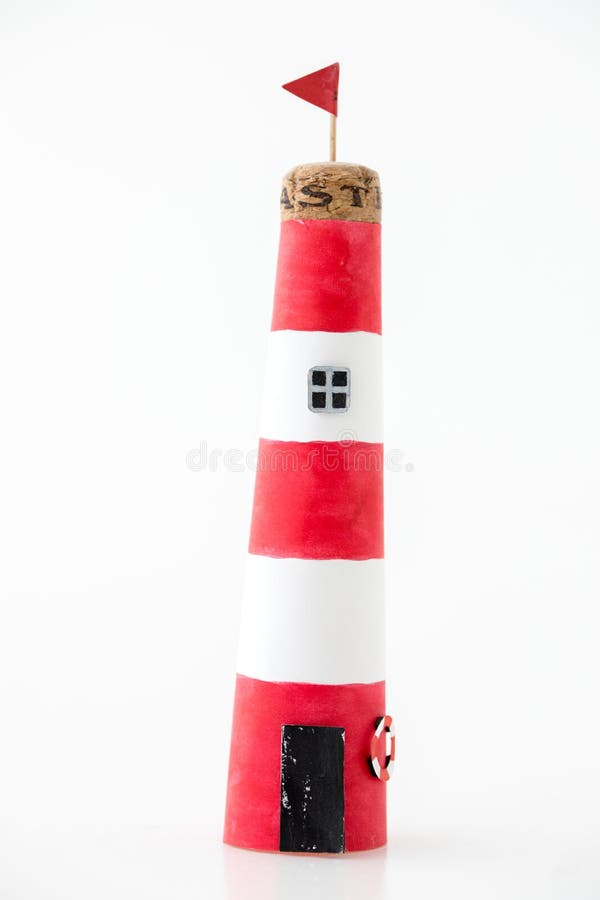 Handmade Lighthouse from Colored Paper. Handicraft and Hobby Concept ...