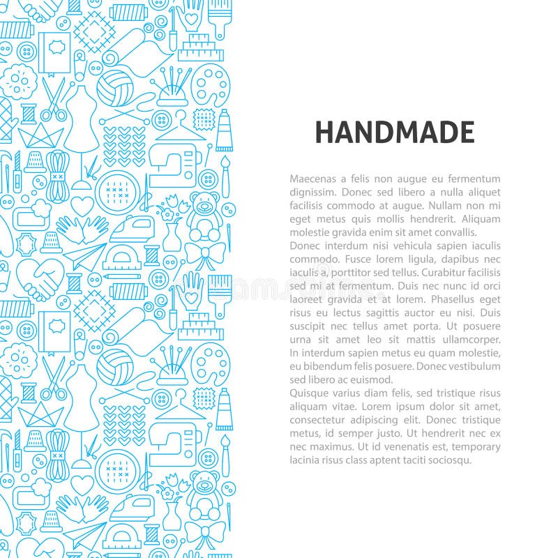 Handmade Line Seamless Pattern Stock Vector - Illustration of needle ...