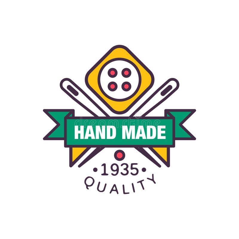 Handmade Logo Template, High Quality since 1935, Retro Needlework Craft ...