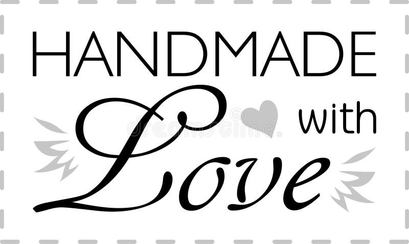 Handmade with Love. Design for a Sticker Stock Vector - Illustration of ...