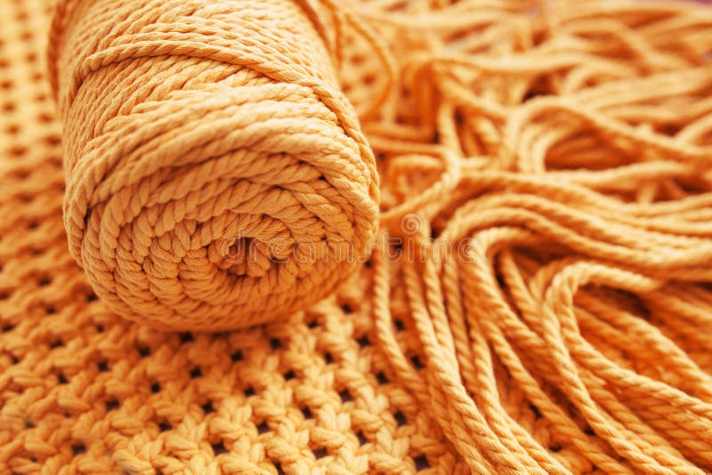 Handmade Macrame Braiding and Cotton Threads on Ornate Background ...