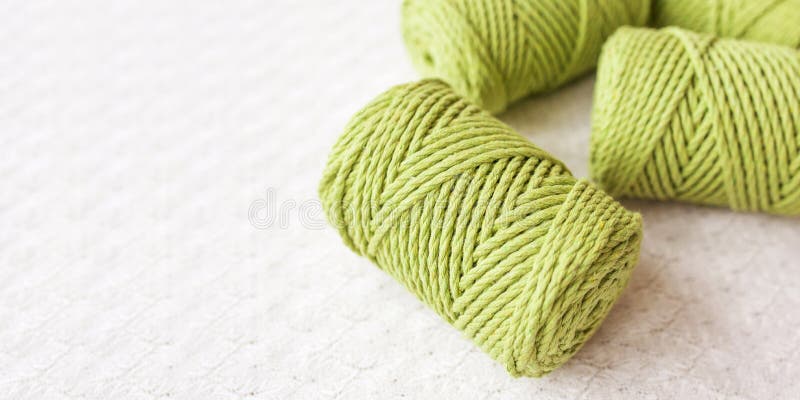 Handmade Macrame Braiding and Cotton Threads on Textile White ...