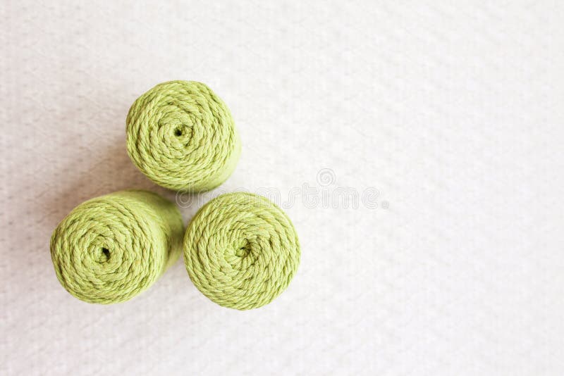 Handmade Macrame Braiding and Cotton Threads on Textile White ...
