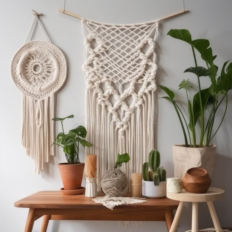 Handmade Macrame Design. Illustration AI Generative Stock Illustration ...