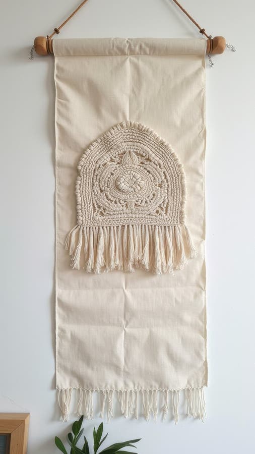 Handmade Macrame Wall Hanging with Intricate Patterns and Tassels on ...