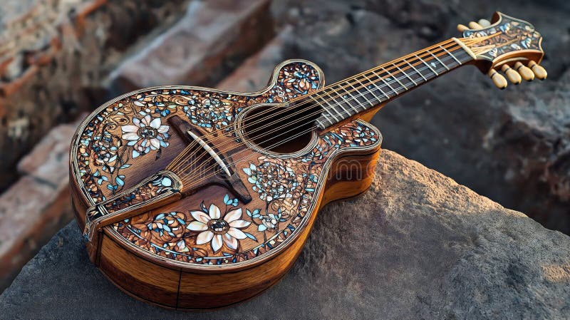 Handmade Mandolin with Intricate Inlay Work Stock Image - Image of ...