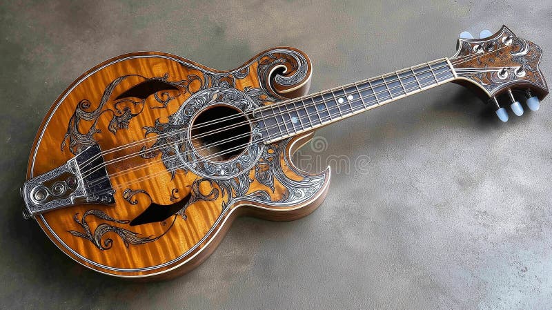 Handmade Mandolin with Intricate Inlay Work Stock Photo - Image of ...
