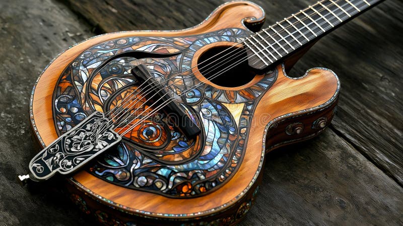 Handmade Mandolin with Intricate Inlay Work Stock Photo - Image of ...