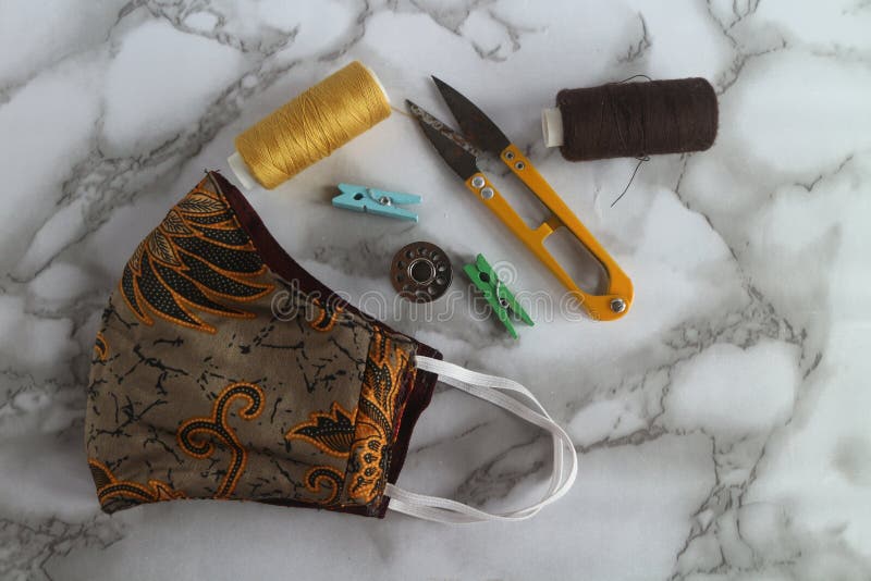 Mask Handmade with Motif Batik and Some Thread Stock Photo - Image of ...