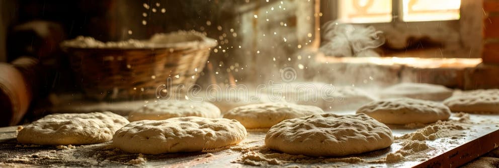 Handmade Matzah Bread Being Prepared in a Kitchen, Showcasing the ...