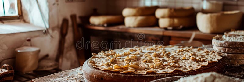 Handmade Matzah Bread Being Prepared in a Kitchen, Showcasing the ...